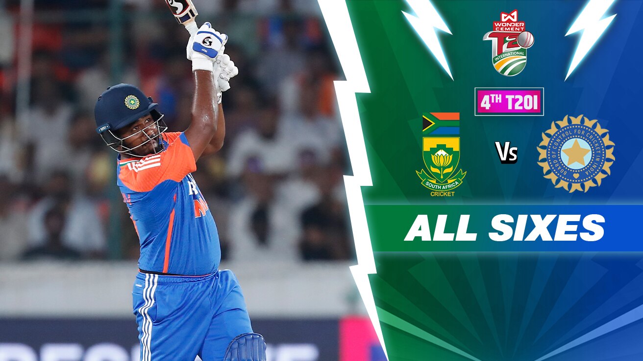 Watch South Africa Vs India - 4th T20I - Sanju Samson's All Sixes Video Online(HD) On JioCinema