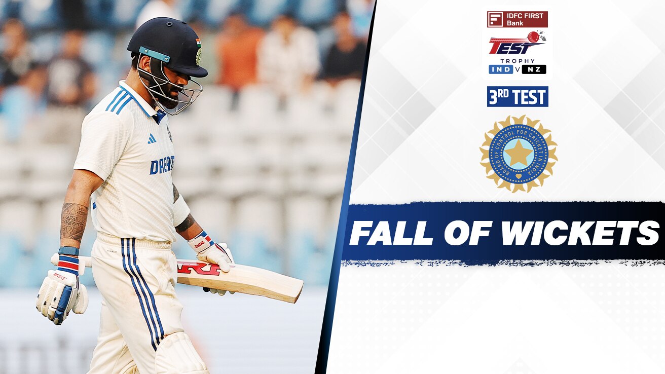 Watch India Vs New Zealand - 3rd Test - 1st Innings - India Wickets ...