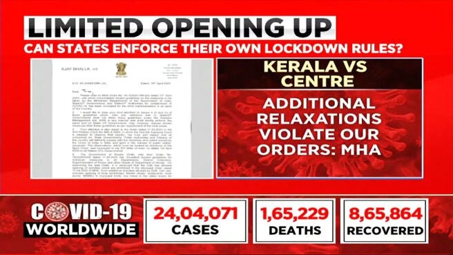 Watch MHA Writes To State Govts Asking Them To 'Stick To Lockdown ...